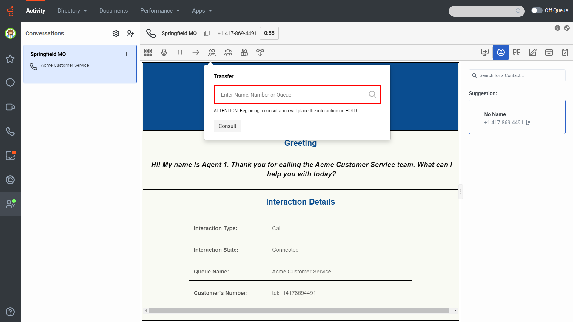 How to Consult Transfer an ACD Call | Genesys Training