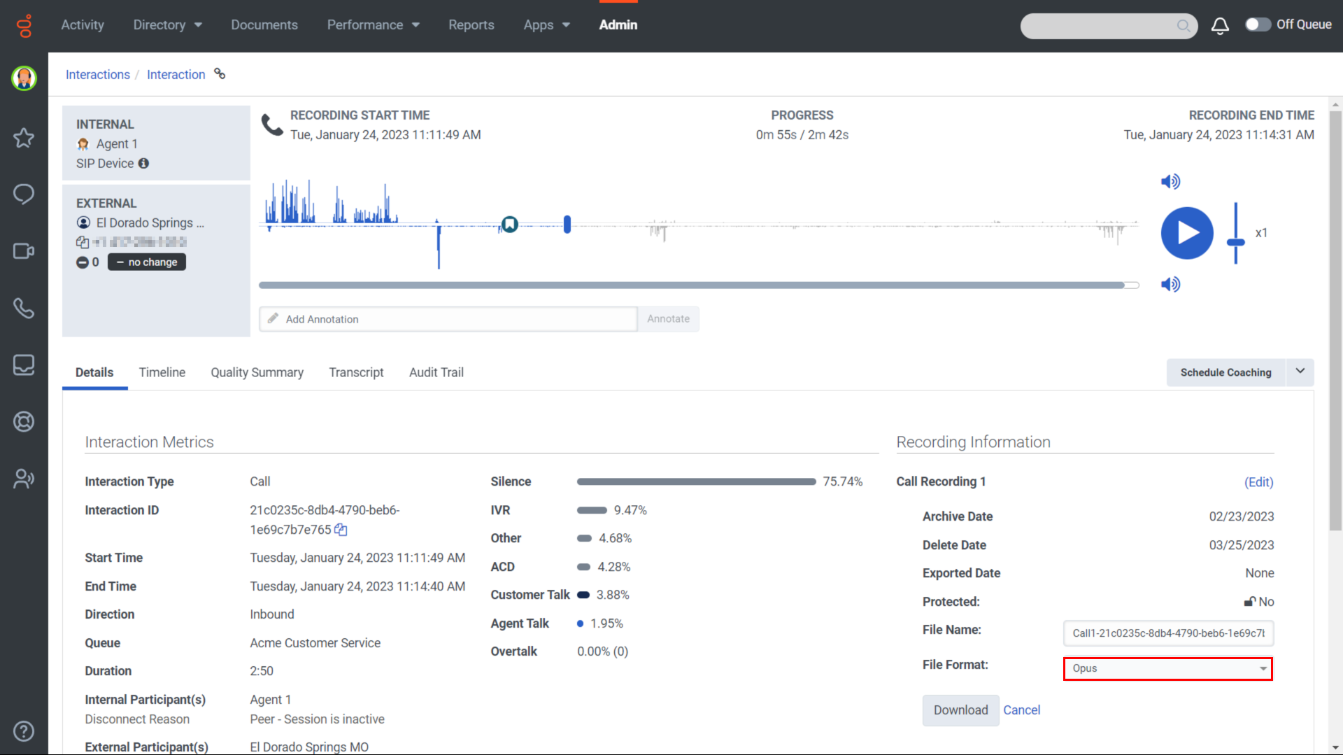 Download a Recording | Genesys Training
